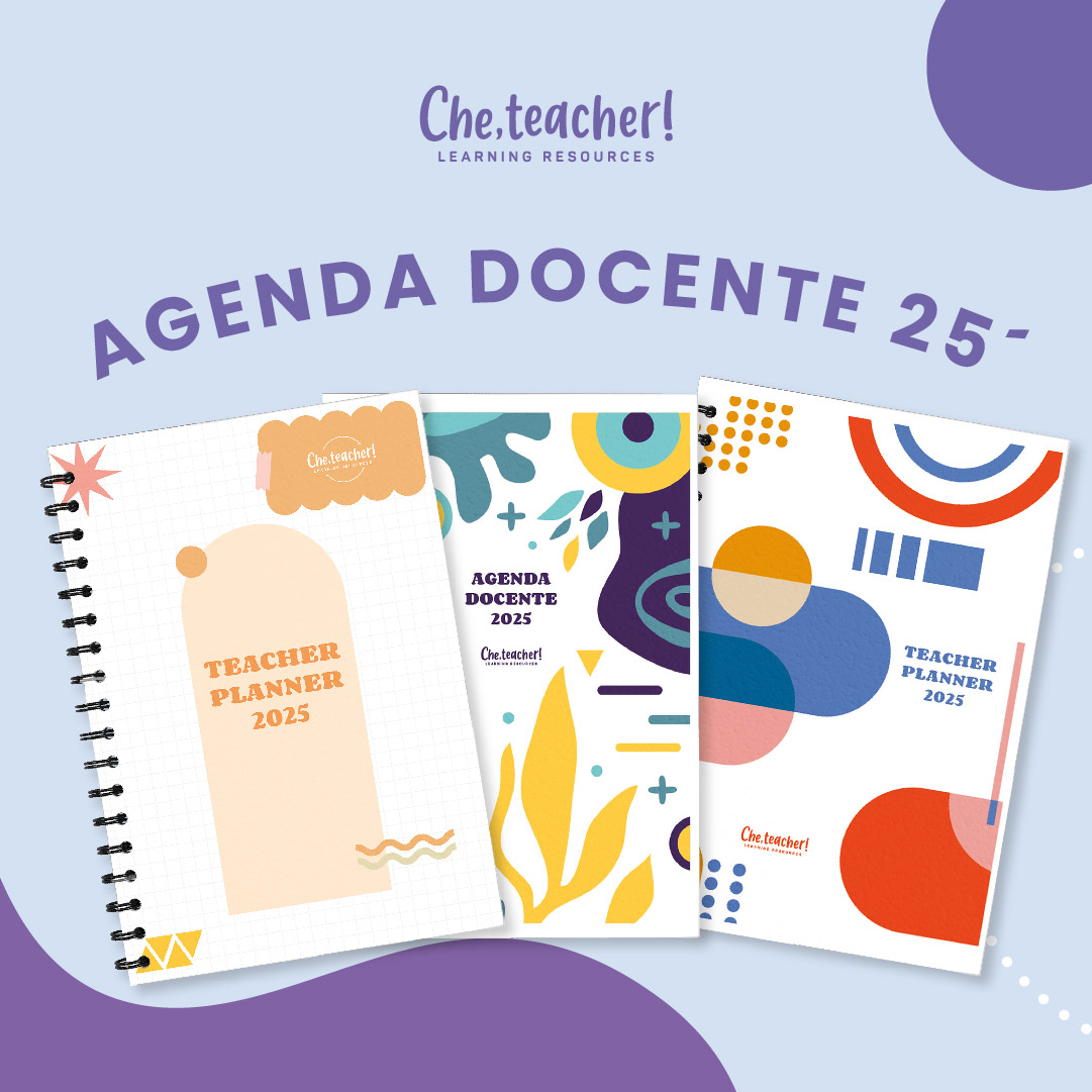 Agenda docente x 12 cursos (inglés o español) - Che, teacher!