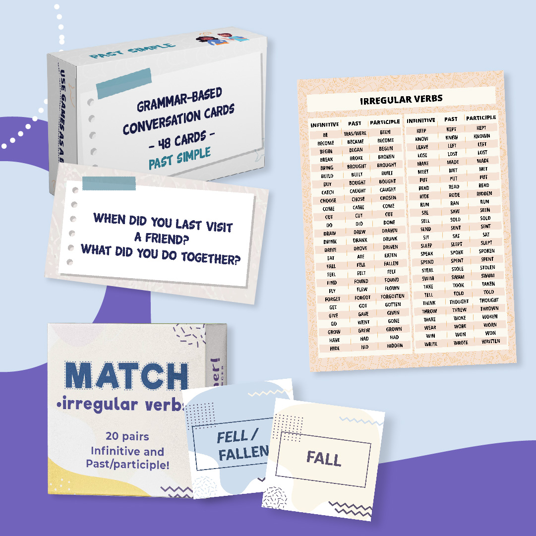 Promo Past Simple: conversation card+match+poster - Che, teacher!