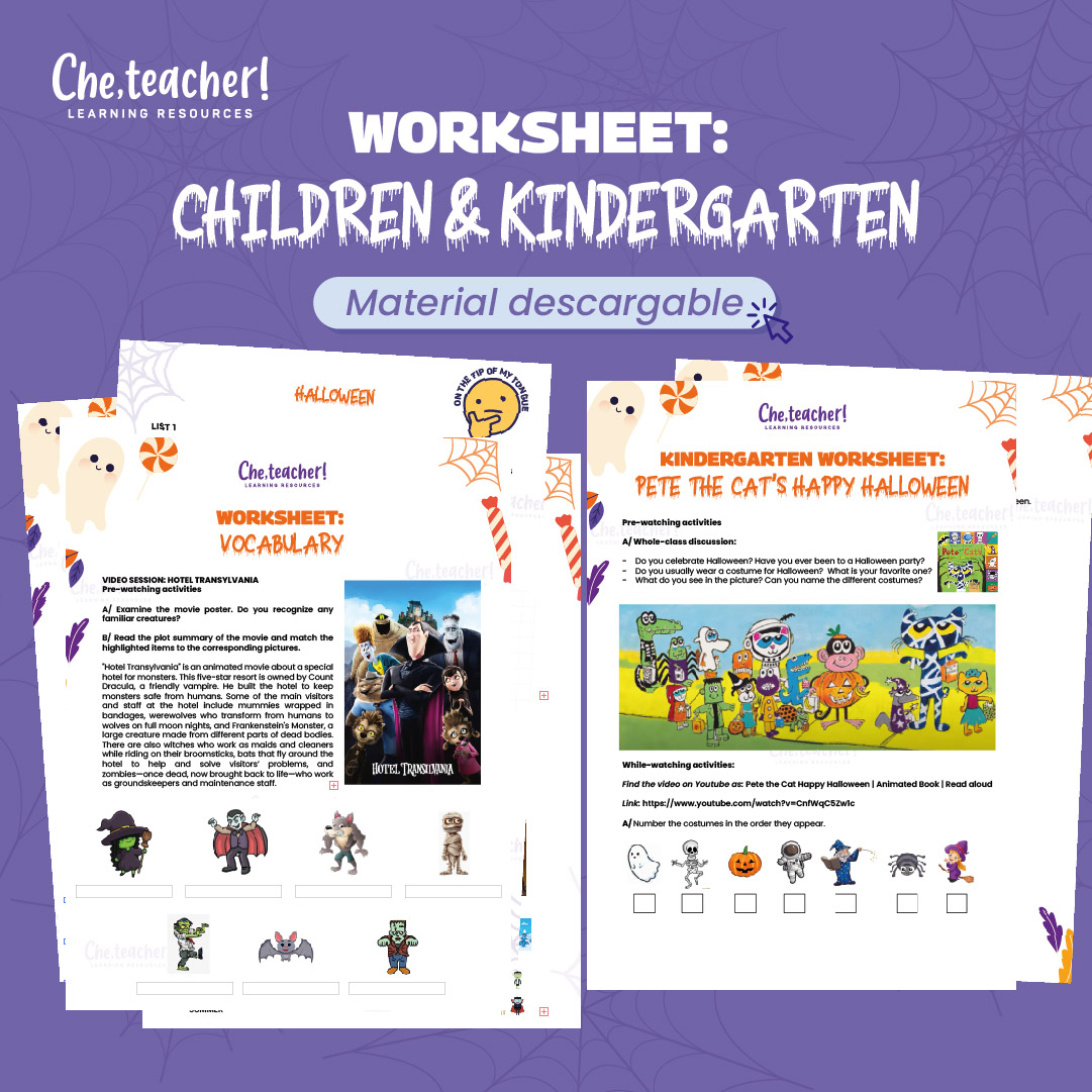 Worksheets Halloween Children – material descargable - Che, teacher!